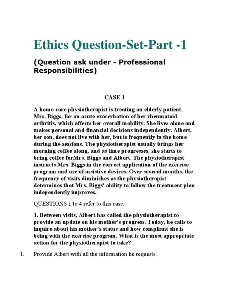 Canadian Ethics Questions -paper set- Part 1 | Records Management ...