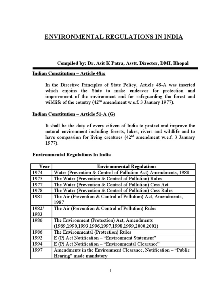 Environmental Regulations in India | PDF | Hazardous Waste | Waste