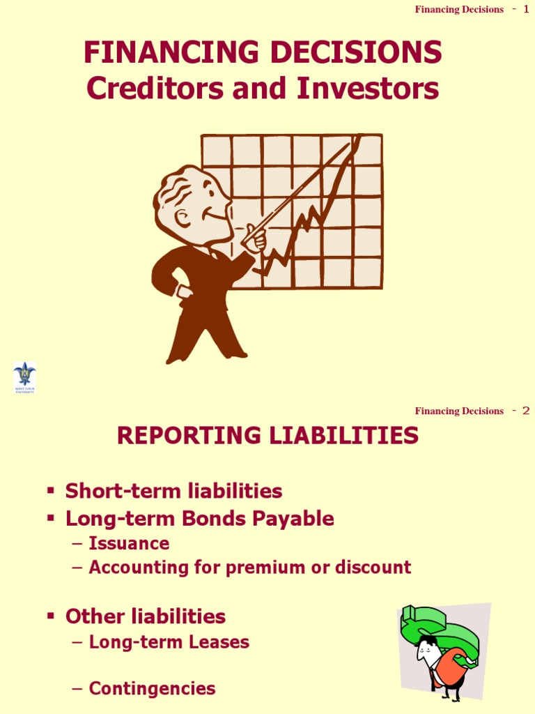 Financing Decisions Creditors and Investors | PDF | Stocks | Retained ...