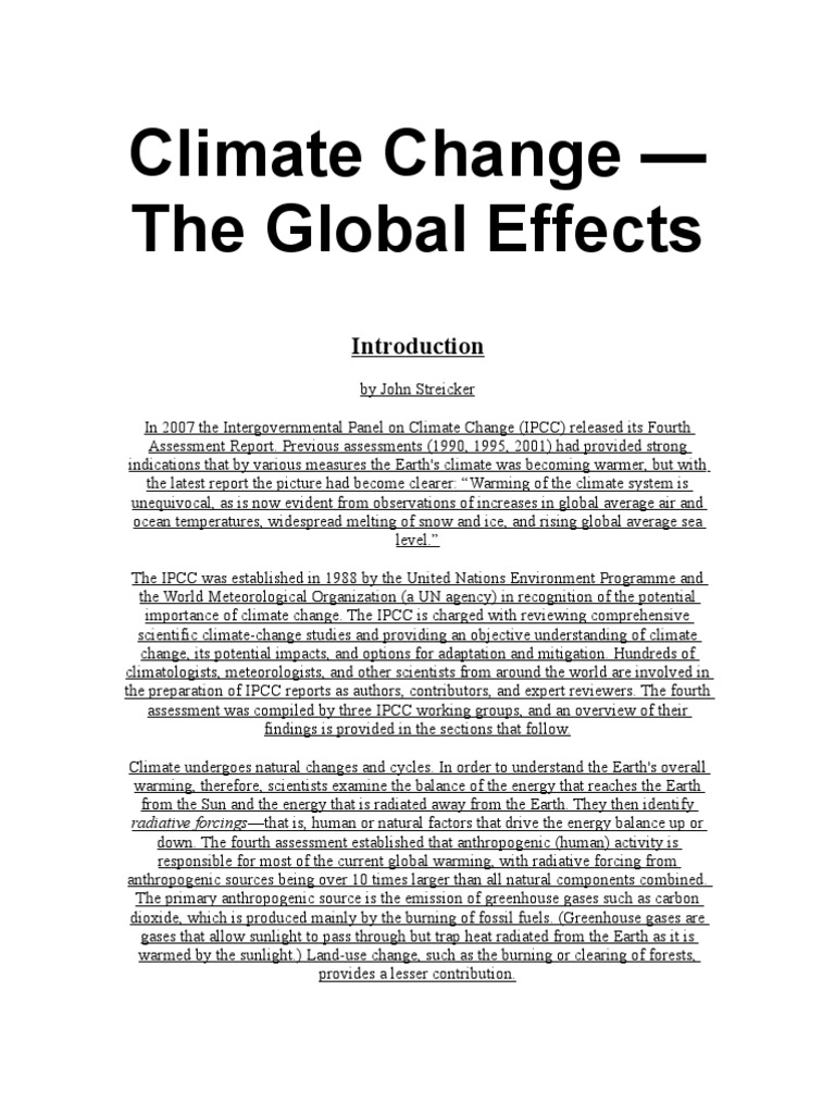Climate Change - The Global Effects | PDF | Global Warming | Climate ...