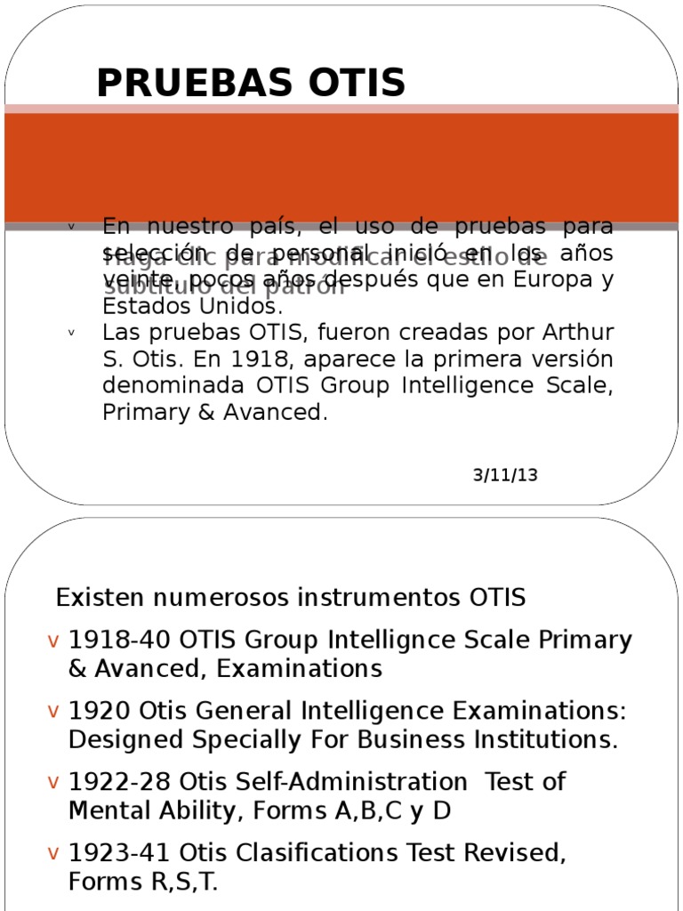 Pruebas Otis Curso | PDF | Prueba (evaluación) | Sicología