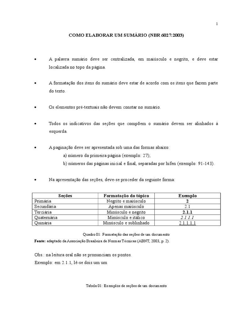 5 - Como Elaborar Um Sumário | PDF | Caixa alta e caixa baixa | Escrita