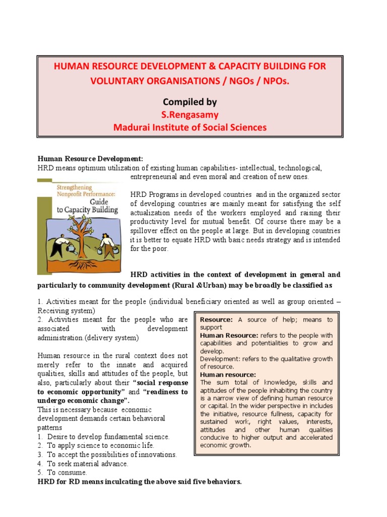 NGO Capacity Building and HR Development | PDF | Capacity Building ...