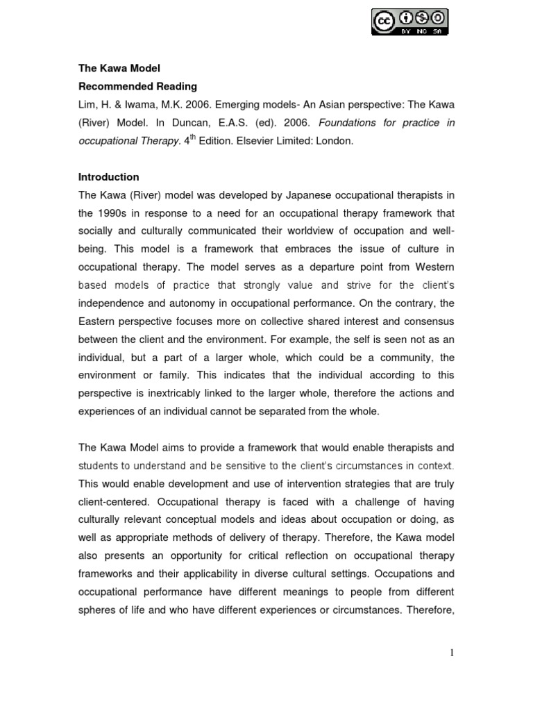 Kawa Model.pdf | Occupational Therapy | Conceptual Model