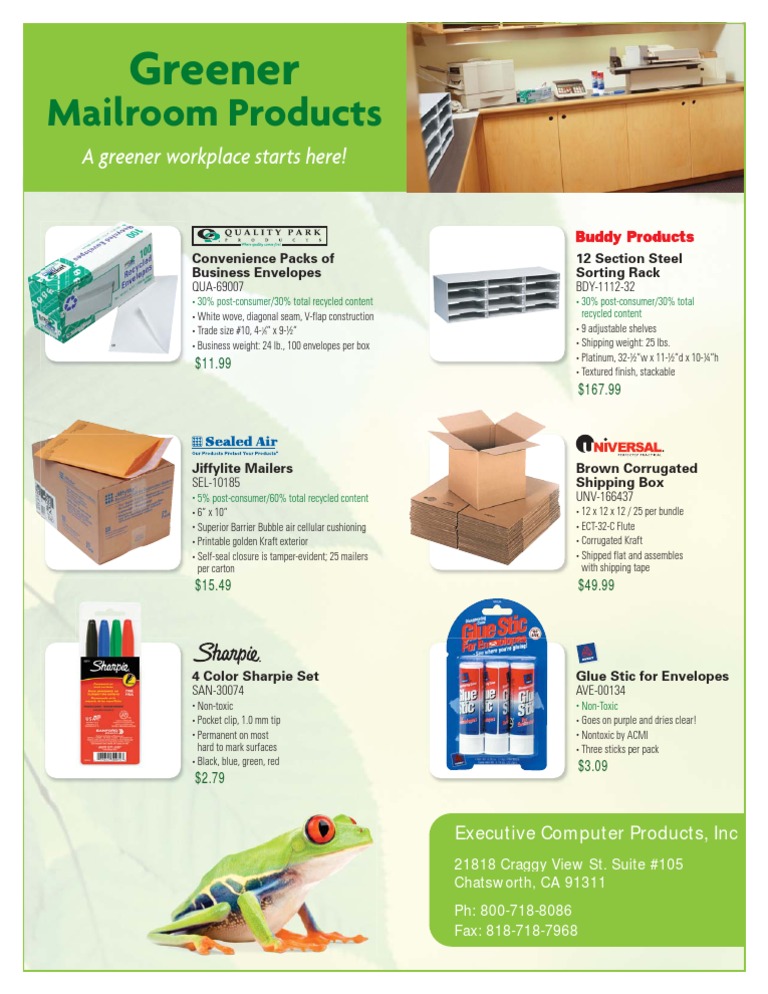 Green Mailroom Products | PDF | Office Equipment | Art Materials