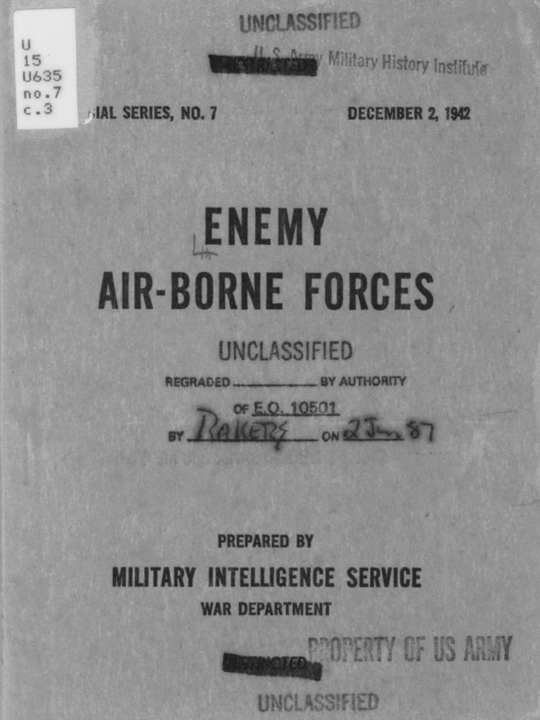 1942 US Army WWII German Enemy Air-Borne Forces 110p. | PDF | Airborne ...