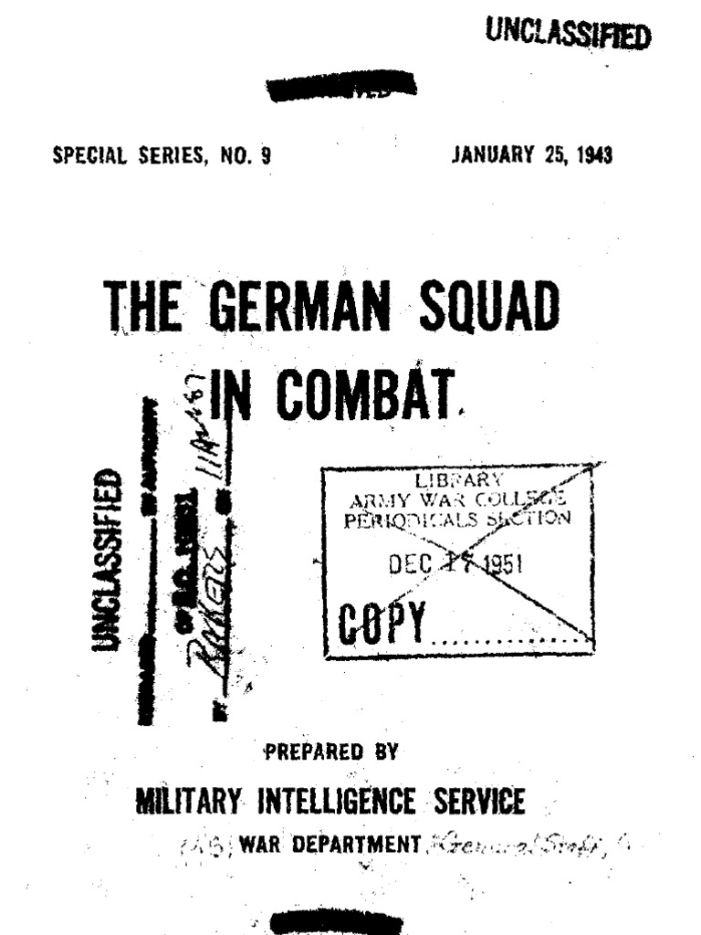 German Squad Combat Tactics Guide | PDF | Machine Gun | Platoon
