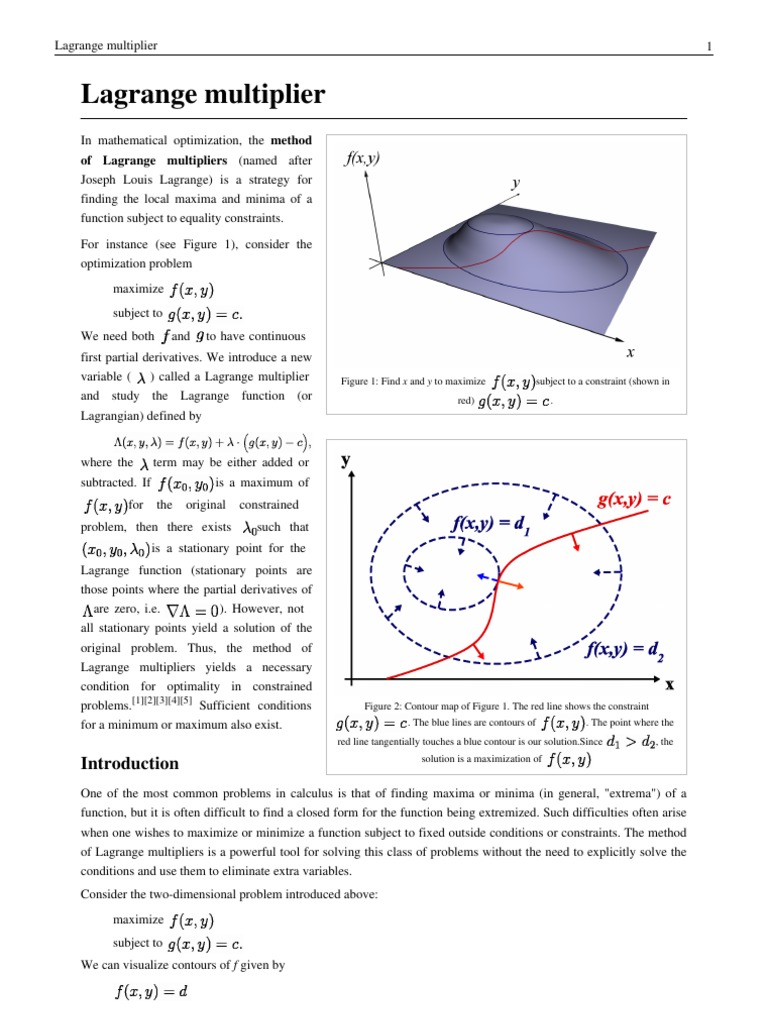 Lagrange Multiplier | PDF | Systems Analysis | Mathematical Optimization