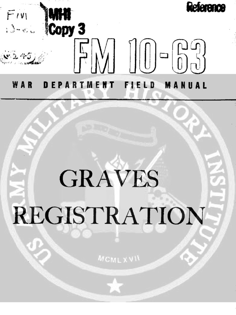 WW2 Graves Registration Manual | PDF | Burial | Cemetery