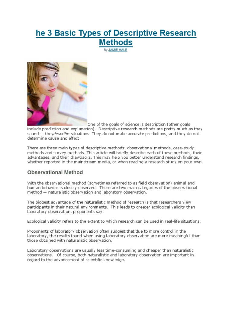 Descriptive Research Methods Guide | PDF | Survey Methodology | Observation