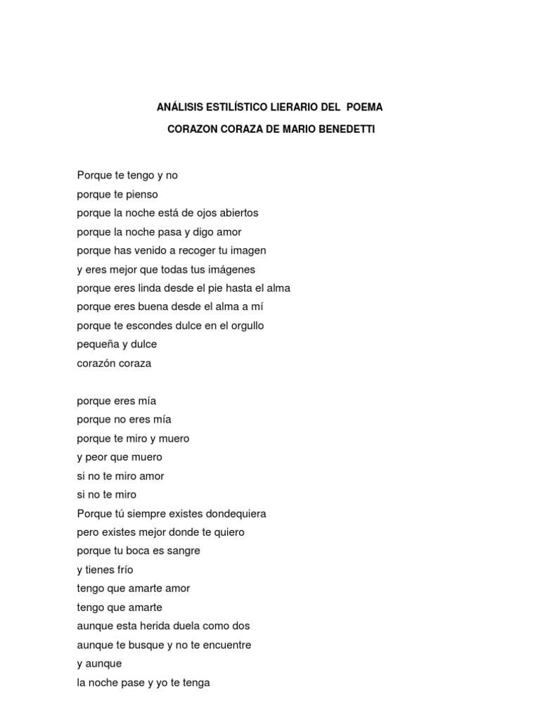 Corazón Coraza | PDF | Rima | Poesía