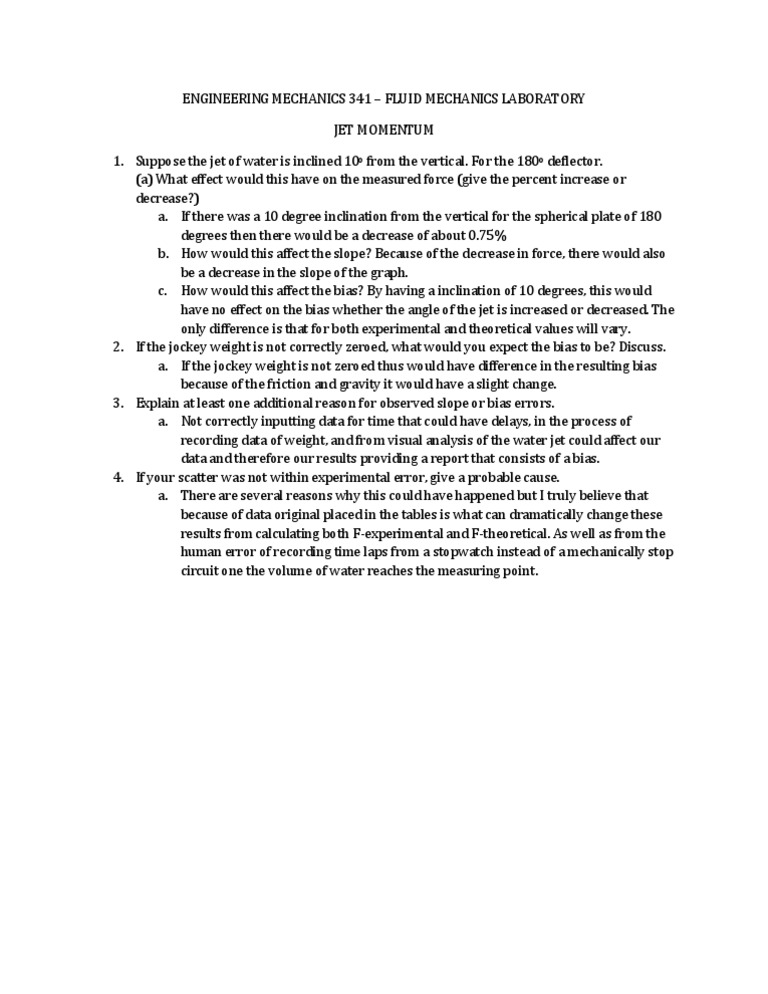 Jet Momentum Analysis in Fluid Mechanics | PDF | Teaching Methods ...