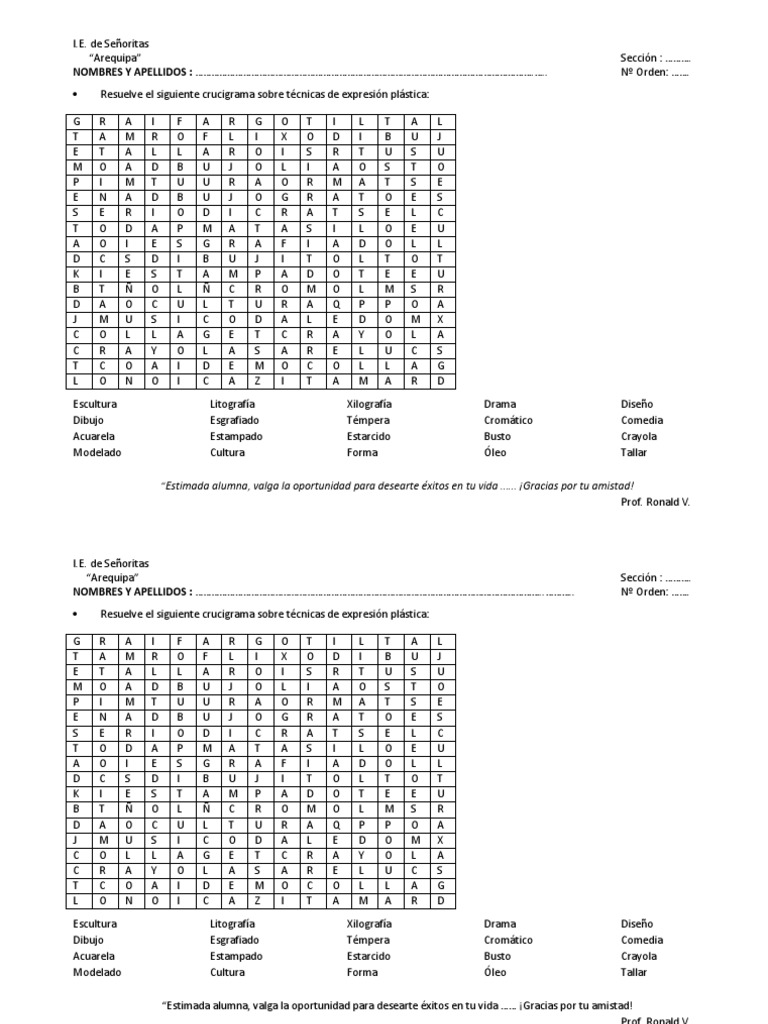 Crucigrama Arte | PDF | Arte