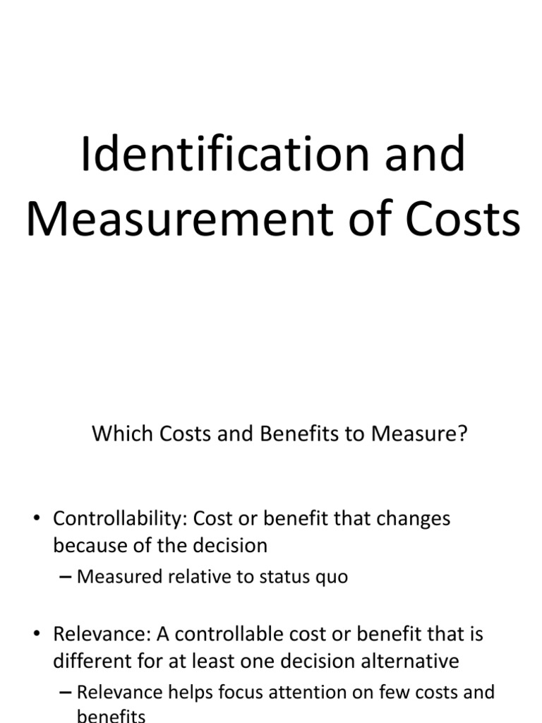 Identification and Measurement of Costs | Download Free PDF | Cost Of ...