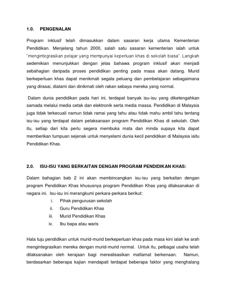 Isu Berkaitan Program Pendidikan Khas | PDF