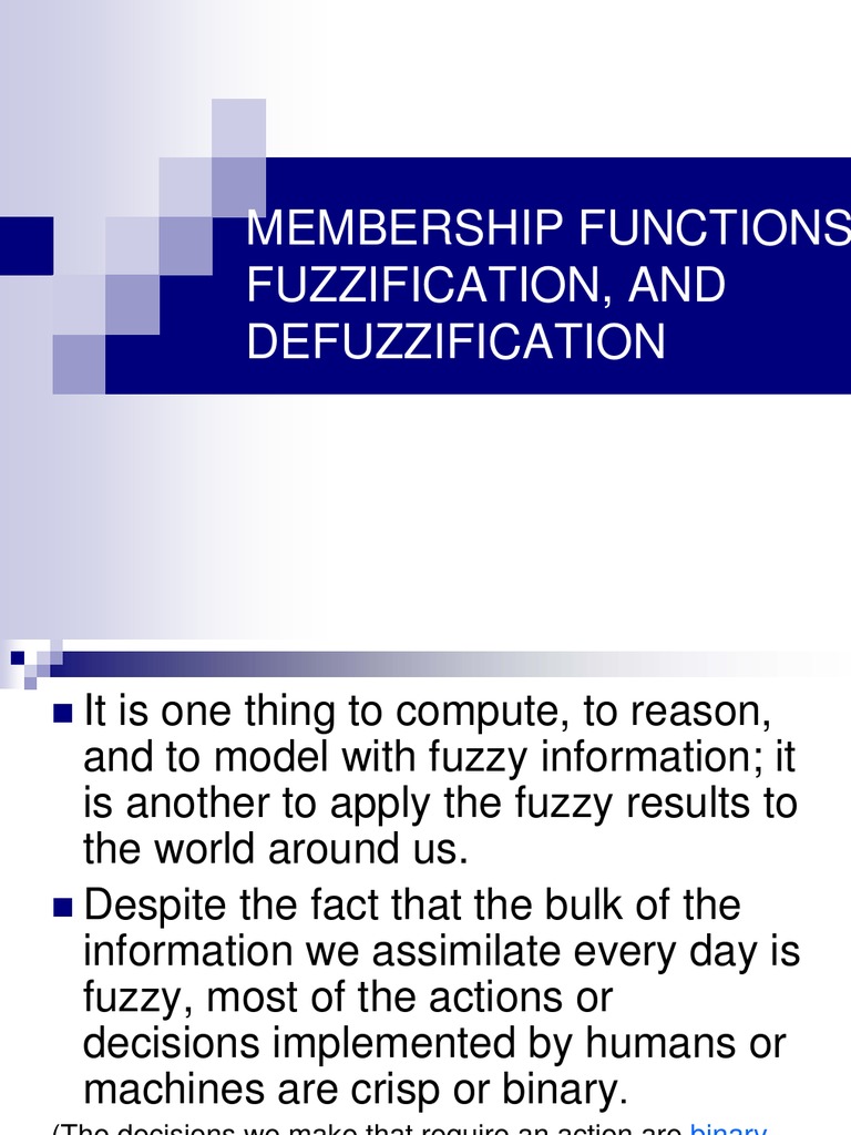 Fuzzification & Defuzzification | PDF | Fuzzy Logic | Monotonic Function