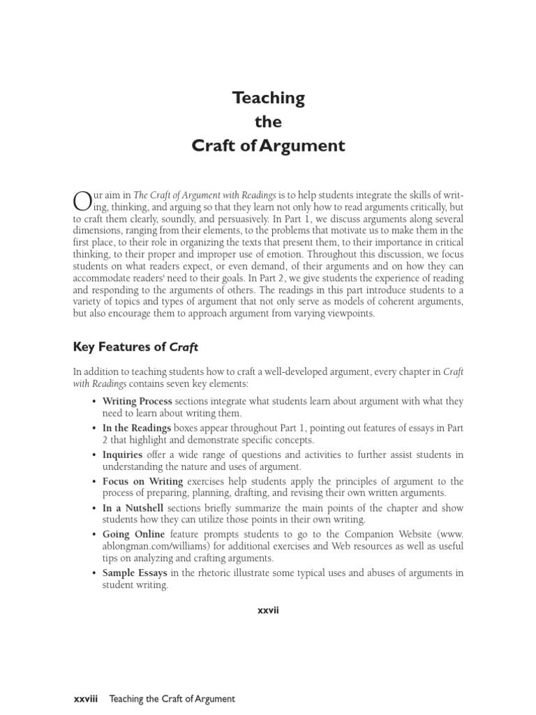 Teaching The Craft of Argument | PDF | Rhetoric | Argument