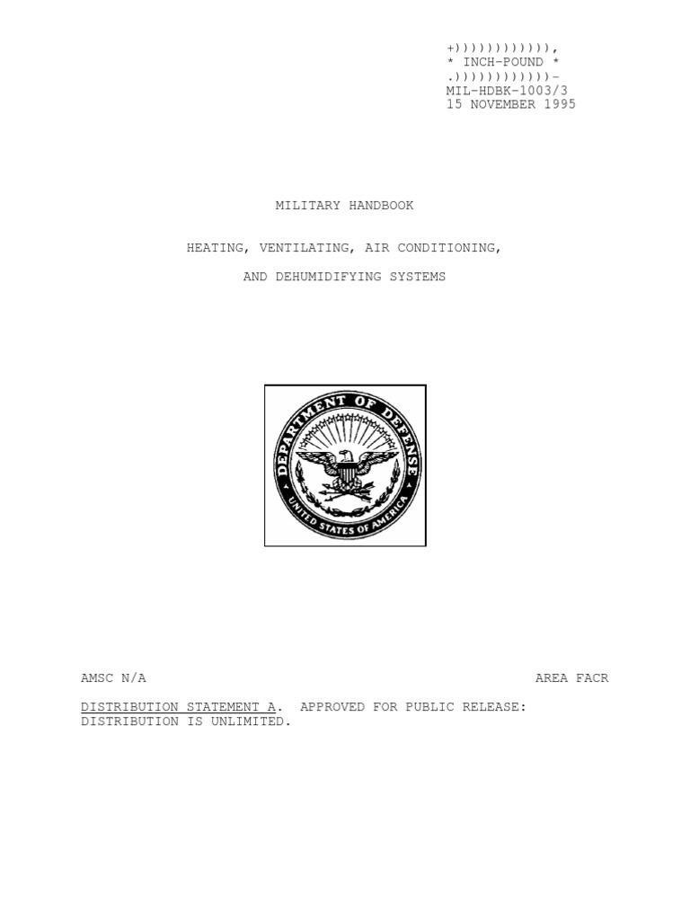 Military Handbook: Heating, Air Conditioning, Ventiliating, and ...