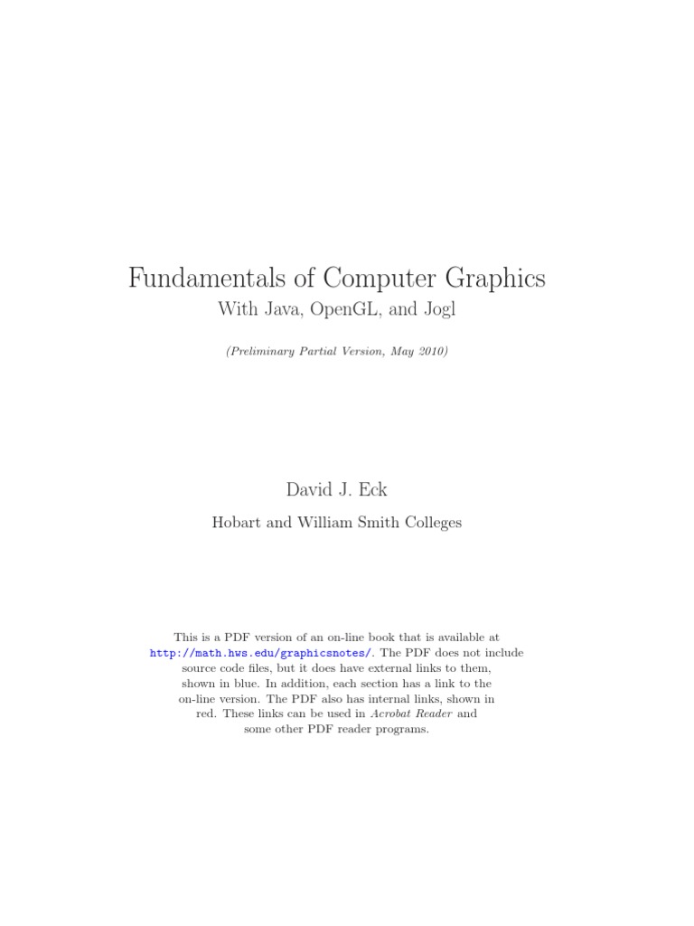 Fundamentals Of Computer Graphics An Introduction To 2d And 3d Graphics Programming With Java