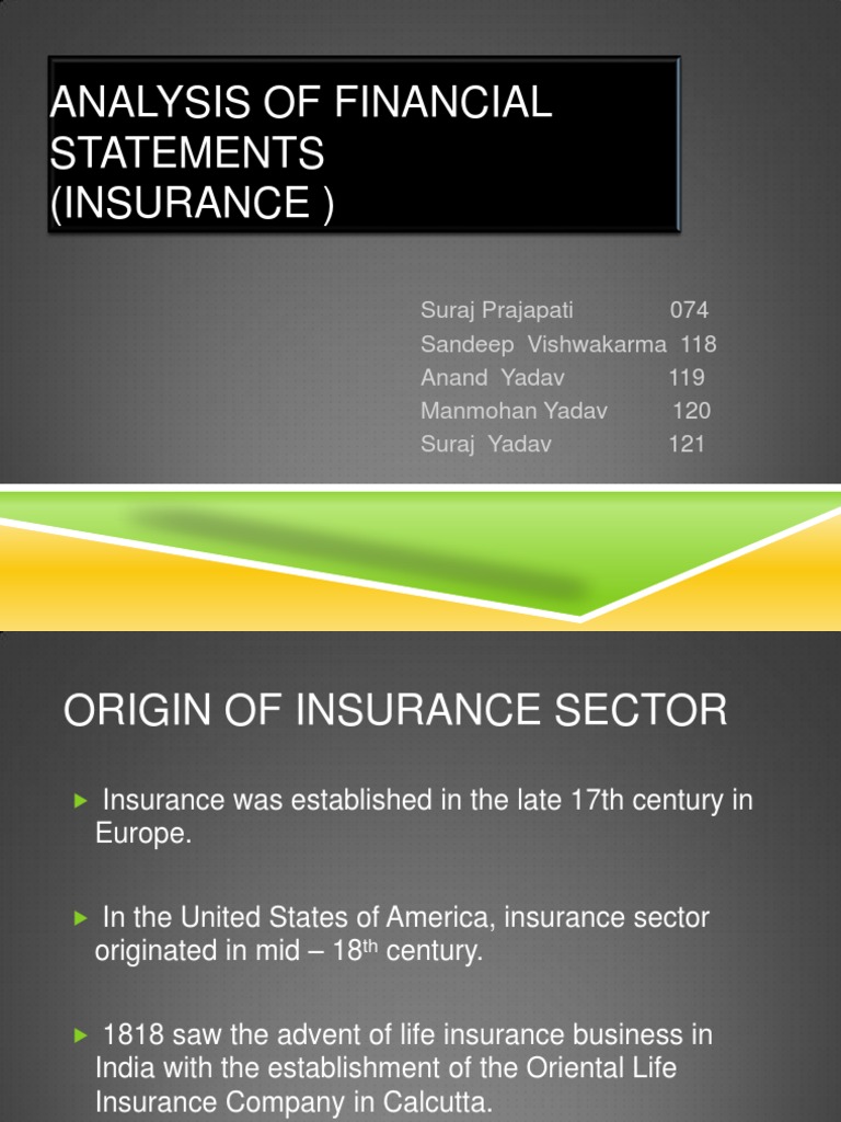 Analysis of Financial Statements (Insurance) | PDF | Insurance | Banks