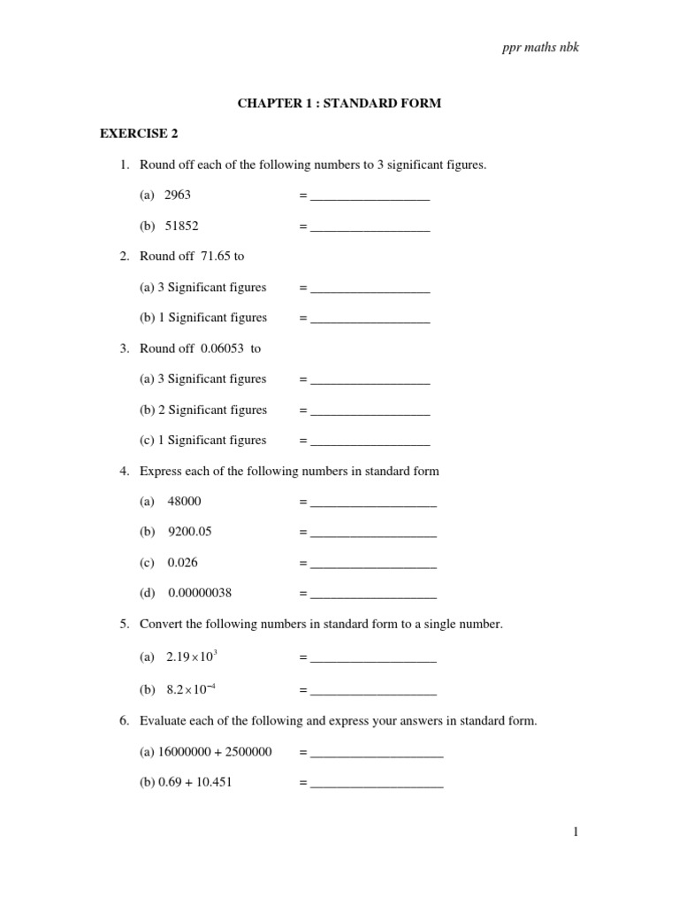 Modern Math Form 4 Chapter 1 Exercise | PDF