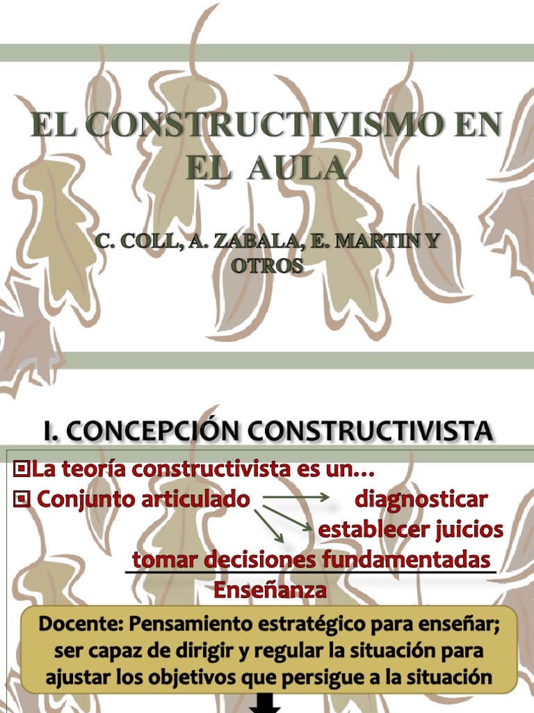 El Constructivismo en El Aula (Autoguardado) (Autoguardado) | PDF | Crecimiento personal y ...