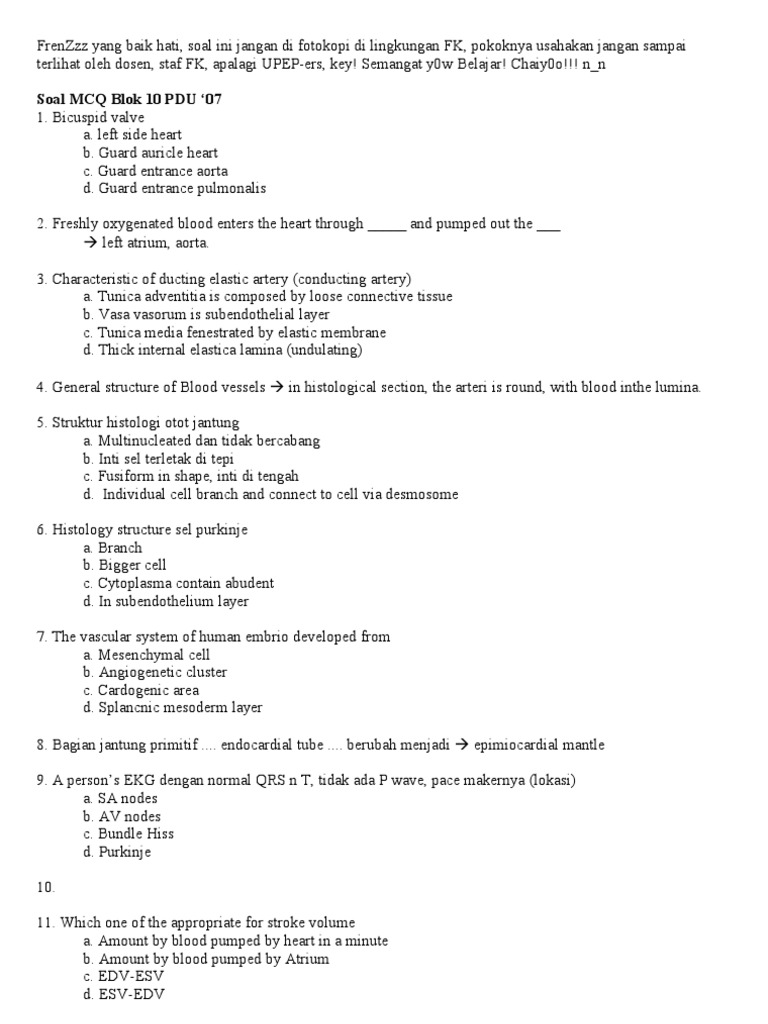 Soal MCQ Blok 10 | PDF