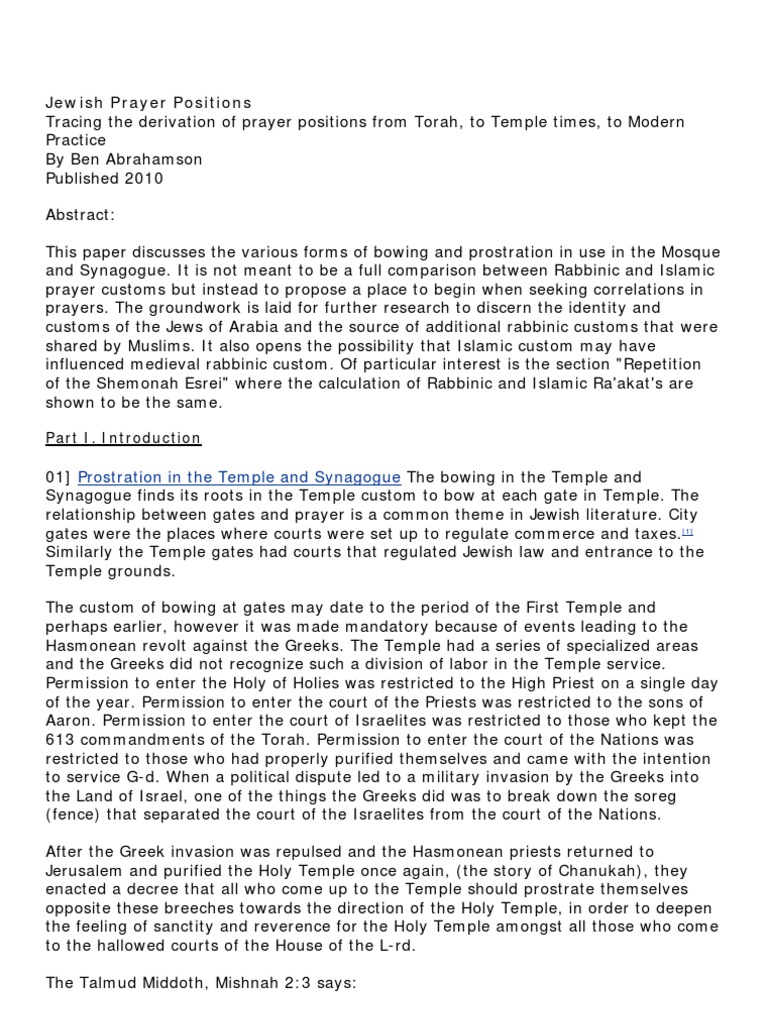 Jewish Prayer Positions | Download Free PDF | Shema Yisrael | Jewish Prayer