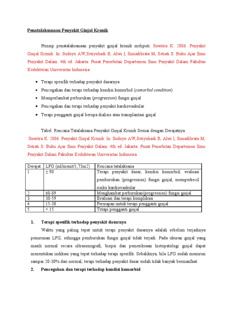 Penatalaksanaan CKD Lapkas Pringadi | PDF