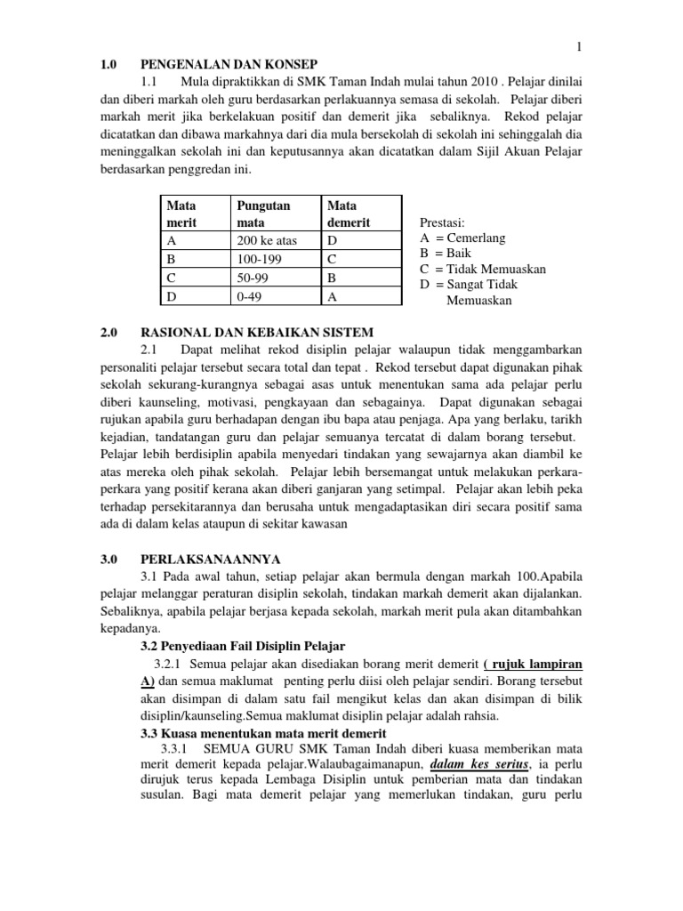 Sistem Merit Dan Demerit | PDF
