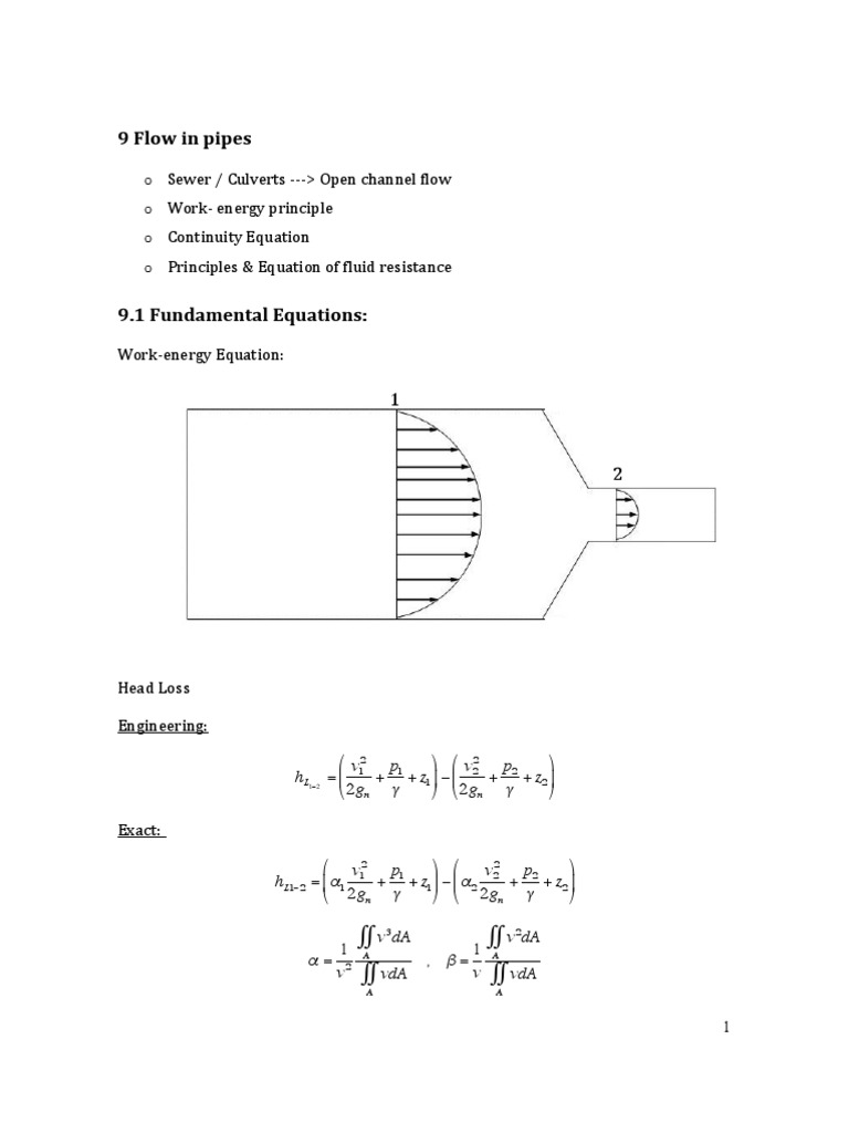 9 Flow in Pipes - With Figures | PDF | Reynolds Number | Laminar Flow