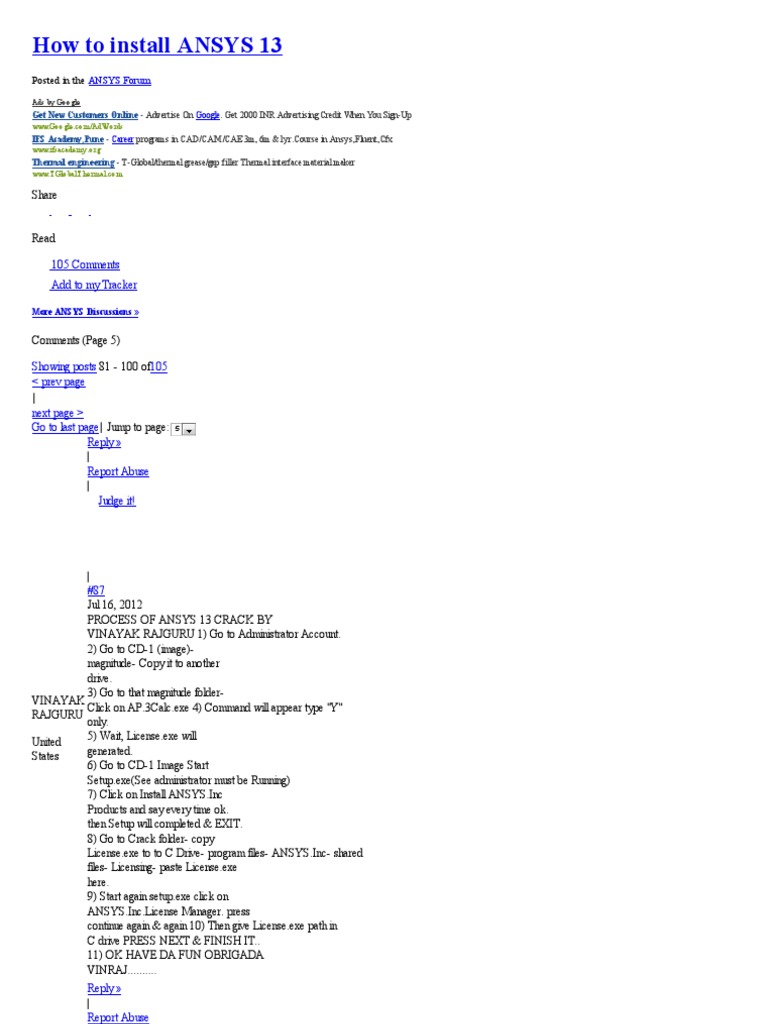 How To Insdtall ANSYS 13 - Topix | PDF | Computer File | Microsoft Windows