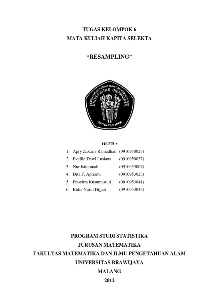 Metode Resampling: Bootstrap dan Jackknife | PDF | Metode & Bahan Ajar