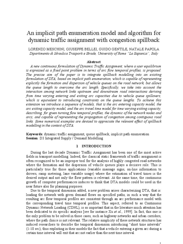 An Implicit Path Enumeration Model And Algorithm For Dynamic Traffic Assignment With Congestion