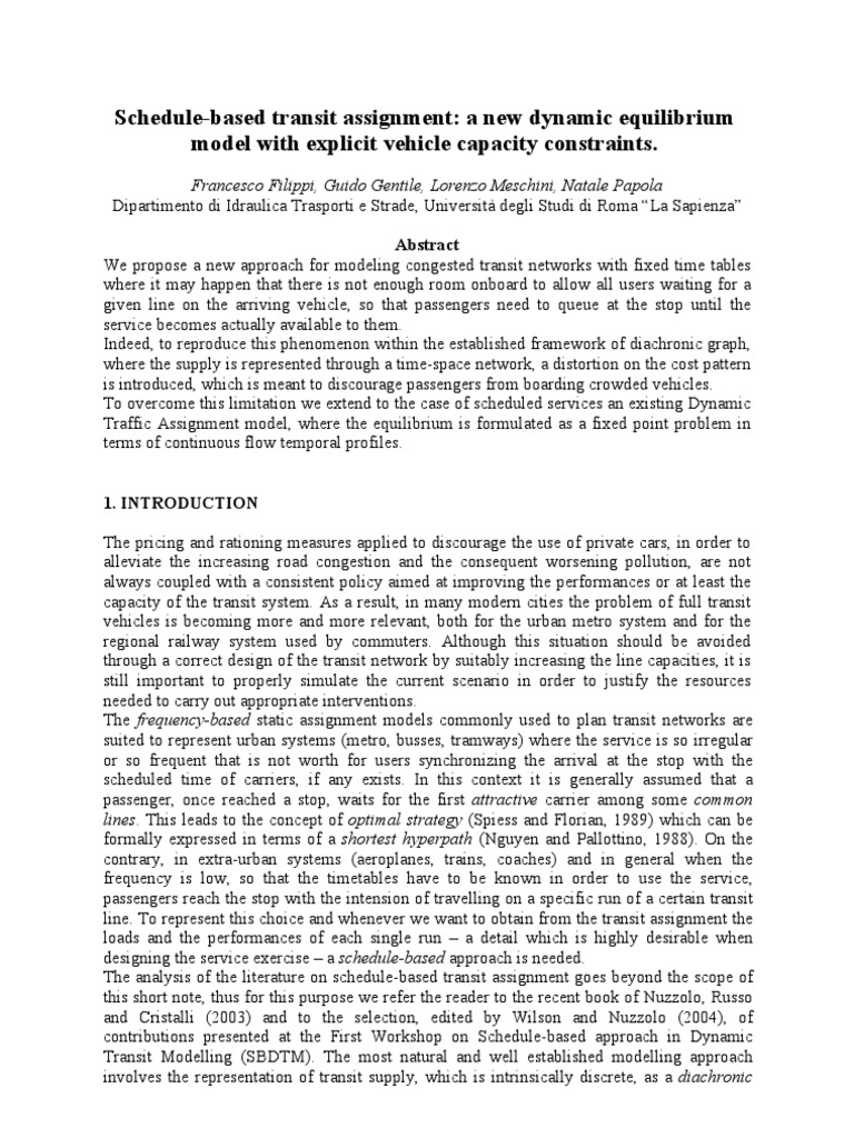 Schedule Based Transit Assignment A New Dynamic Equilibrium Model With Explicit Vehicle 5910