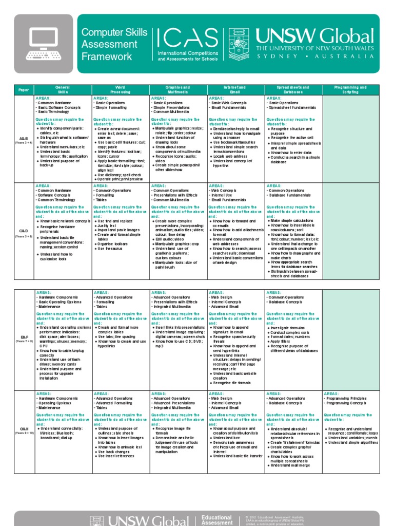 ICAS ComputerSkillsAF | PDF | Spreadsheet | World Wide Web