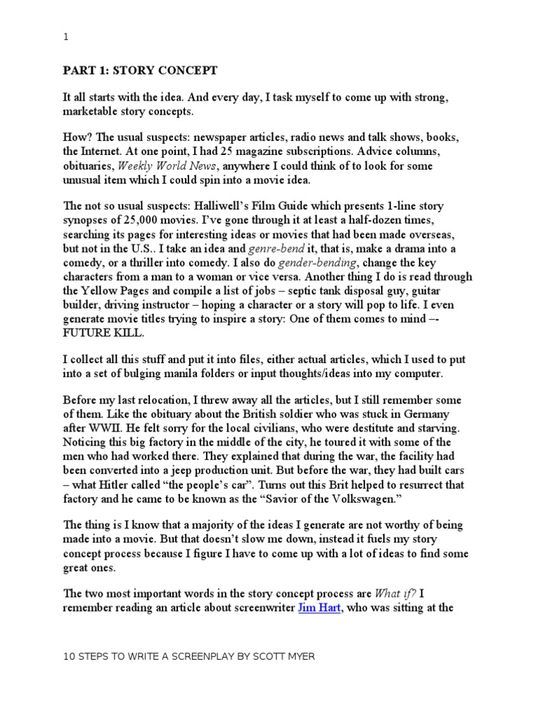 Story Concepts and Character Development | PDF | Screenplay | Brainstorming