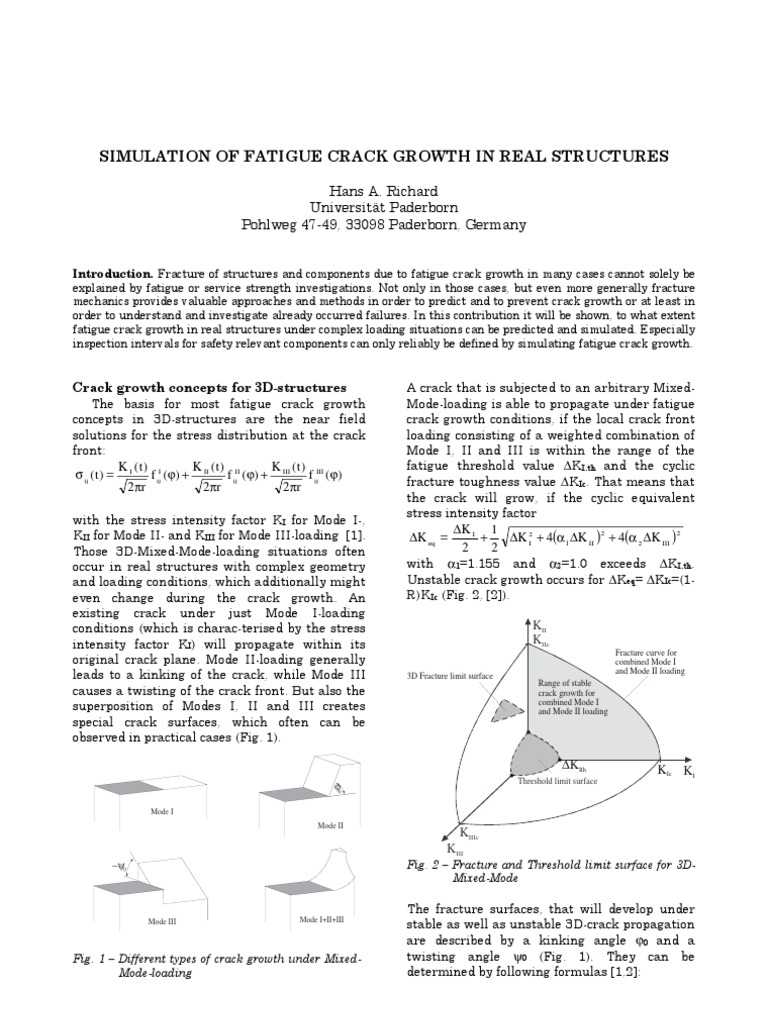 Fatigue Crack Growth Simulation in 3D | PDF