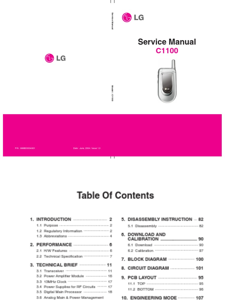 Mobile Phone LG C1100 Service Manual | PDF | Analog To Digital ...