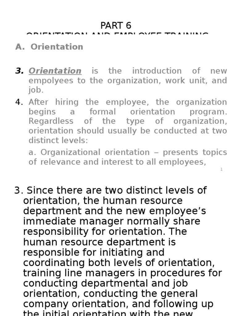 Orientation and Employee Training | PDF | Needs Assessment | Employment
