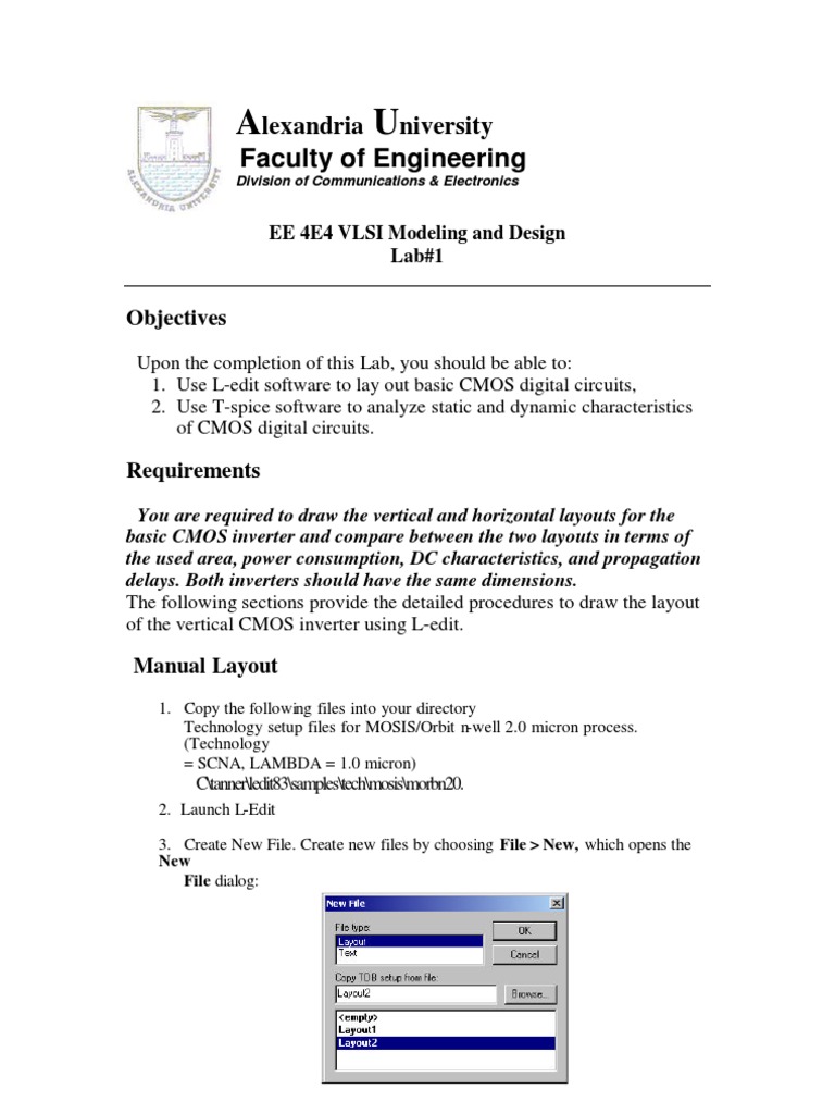 Tanner EDA VLSI Project Lab 1 | PDF | Mosfet | Cmos