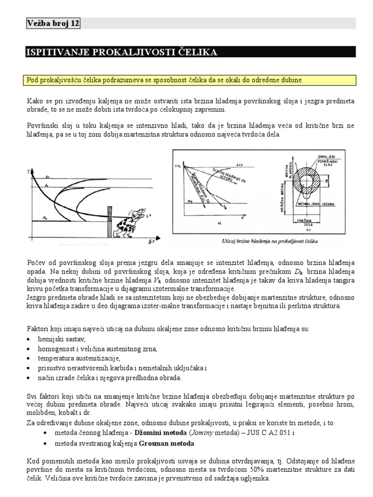 Vezba 12 - Ispitivanje Prokaljivosti - Jomini, Grosman I AC3 PDF | PDF