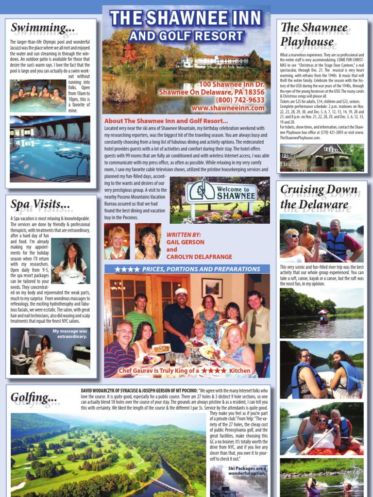 Shawnee Inn: Golf, Spa, and Dining Experience | PDF | Resort | Hotel ...