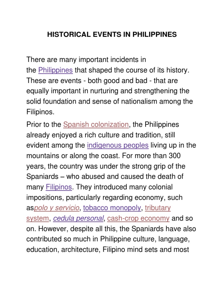 HISTORICAL EVENTS IN PHILIPPINES | Philippines | Spain