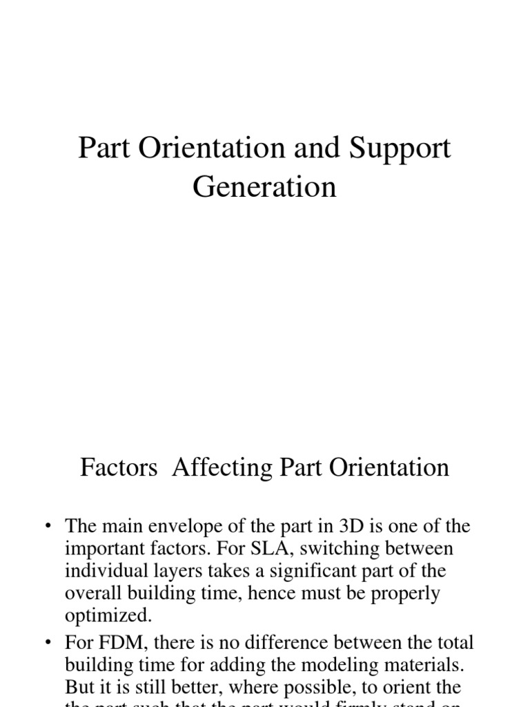Part Orientation and Support Generation | PDF | Prototype ...