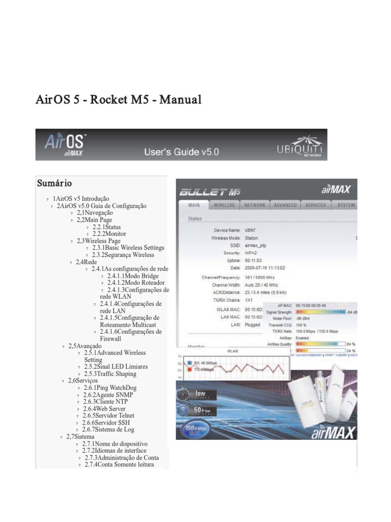 Manual Rocket M5 PDF | PDF | Ieee 802.11 | Endereço de IP