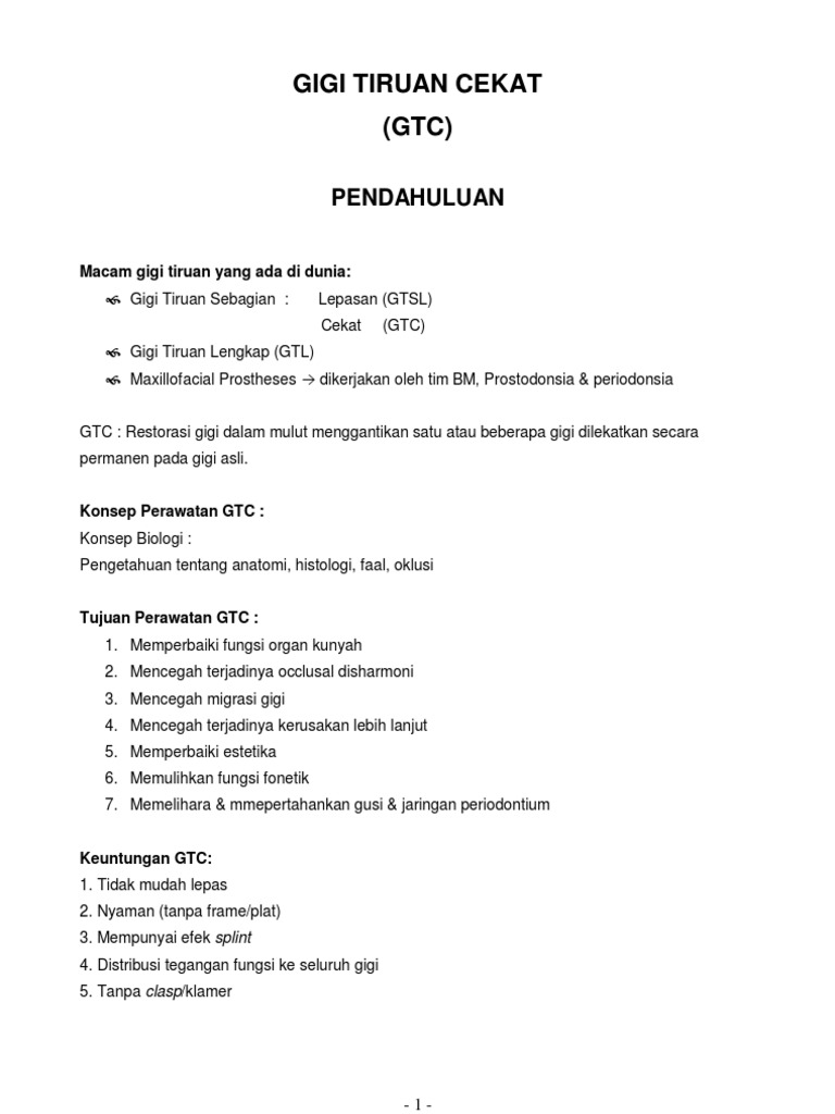 Hukum Ante dalam Gigi Tiruan Cekat | PDF