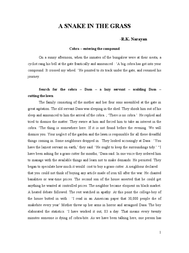 A Snake in The Grass | PDF