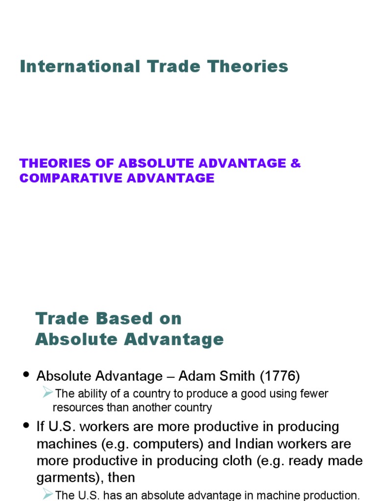 An In-Depth Examination of International Trade Theories Focusing on the ...