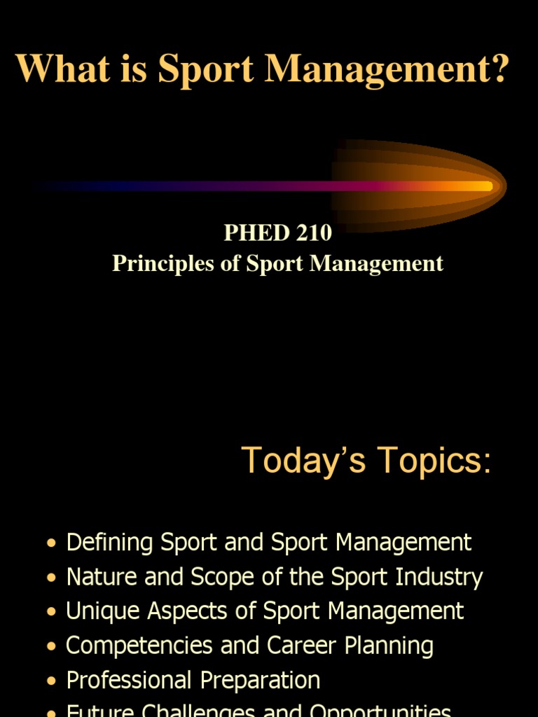 What Is Sport Management | PDF | Sports | Employment